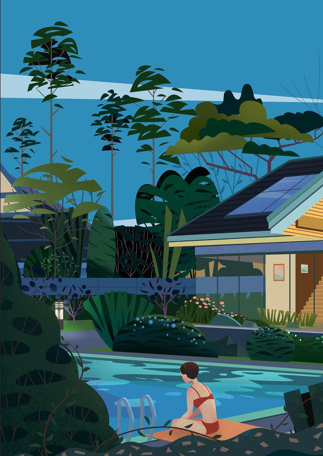 原创系列建筑插画《别墅》_我是DYY-站酷ZCOOL