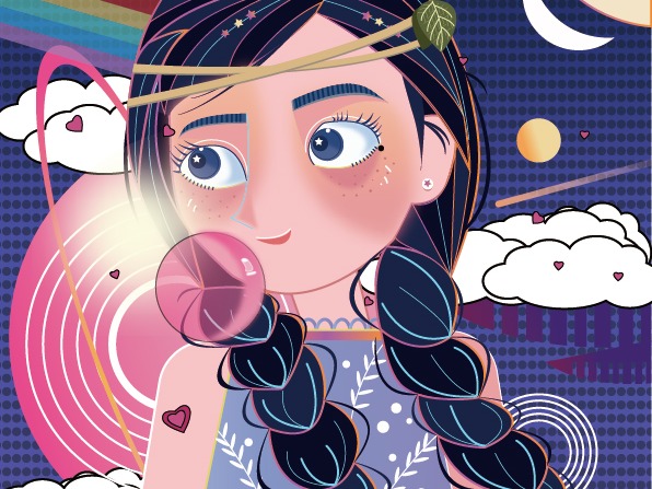 少女人头—创意插画 矢量_amay君君-站酷ZCOOL