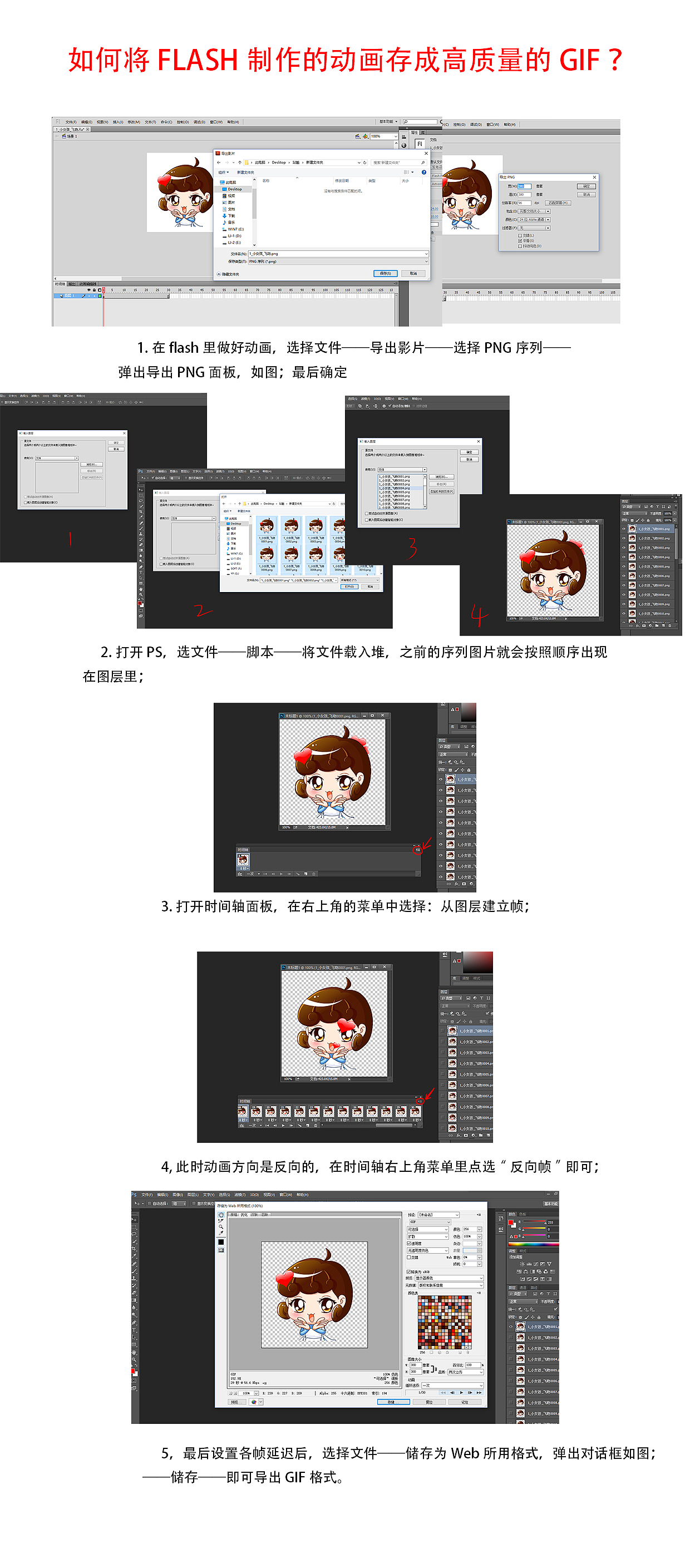 如何将FLASH制作的动画存成高质量的GIF？_露珠里的Sunny-站酷ZCOOL