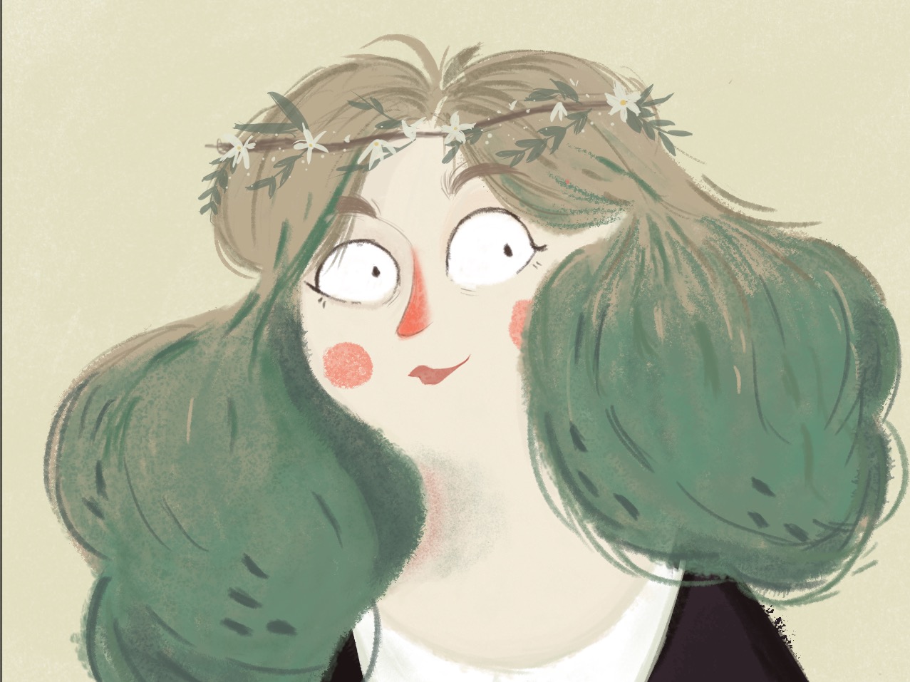 绿头发少女_潇雪er-站酷ZCOOL