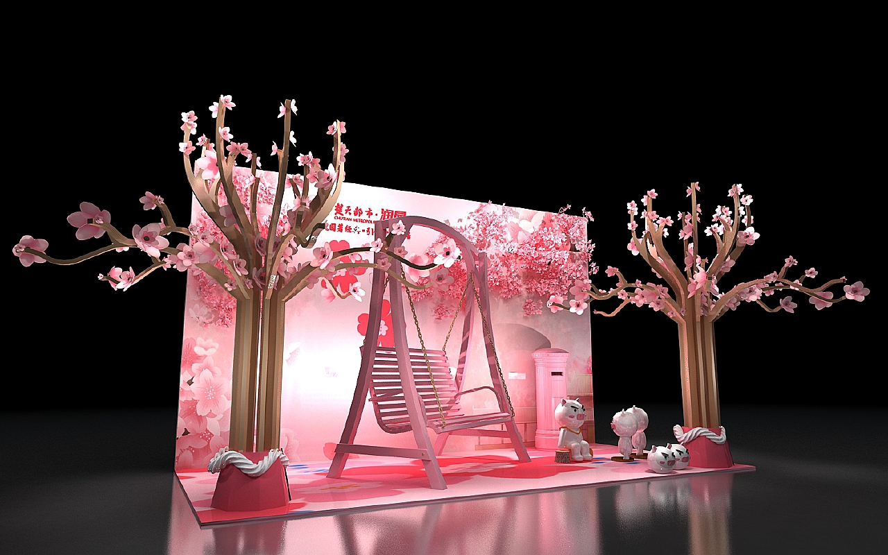 樱花主题网红打卡点设计3d效果图3d设计师ng男 站酷zcool