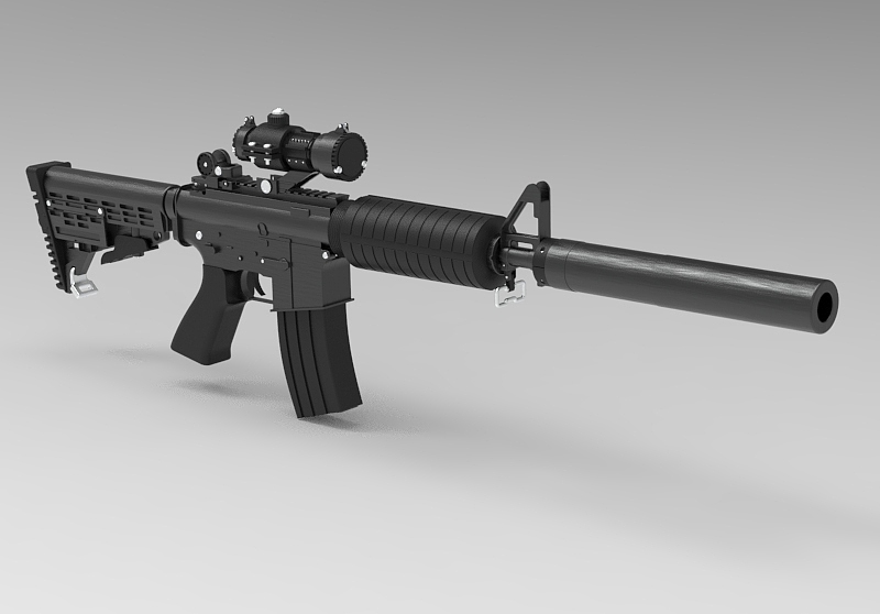 使用Fusion360练习制作的M4和AK模型，完整建模过程_Hanta-站酷ZCOOL