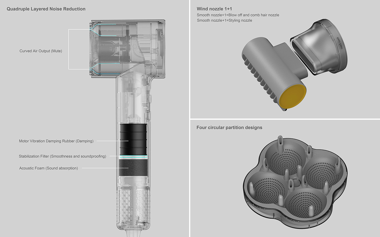 素士高速吹风机A1_66大叔-站酷ZCOOL