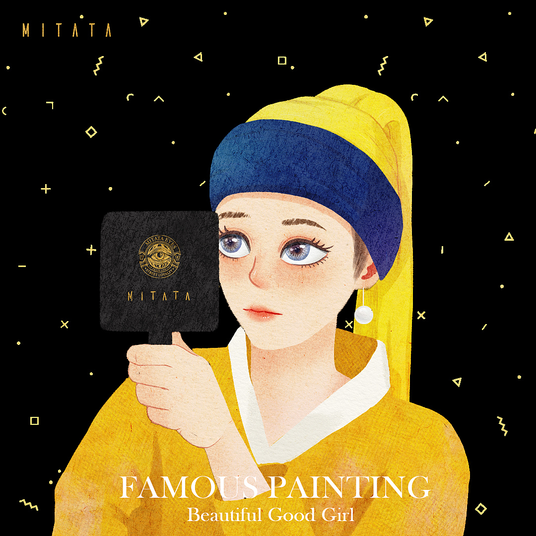 《戴珍珠耳环的少女》名画系列插画_KN5花生-站酷ZCOOL