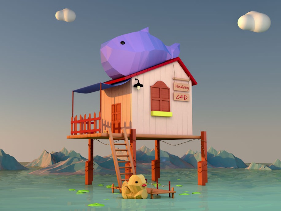 C4D-Low Poly_Nicxiong-站酷ZCOOL