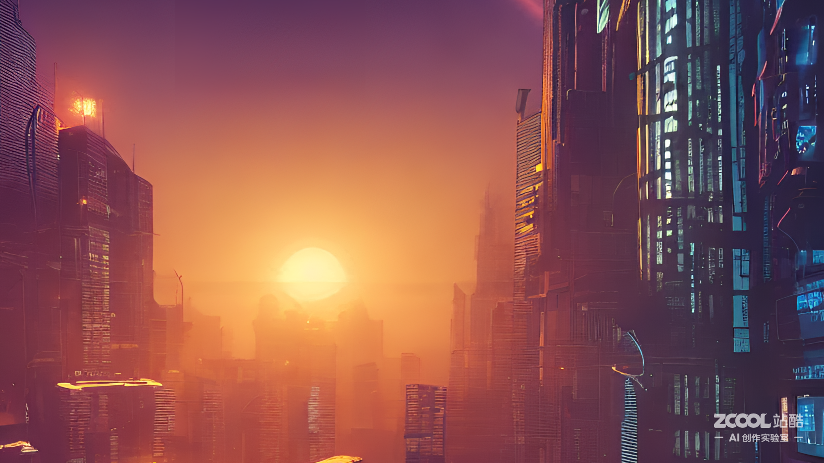 #AI创作实验室#都市，暮光之城，黄昏，数字艺术，流行_扁鹊ZZZ-站酷ZCOOL