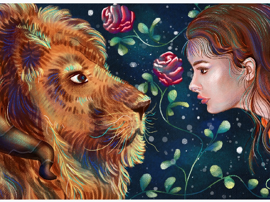 写实风练习美女与野兽_婉兮清扬wxqy-站酷ZCOOL