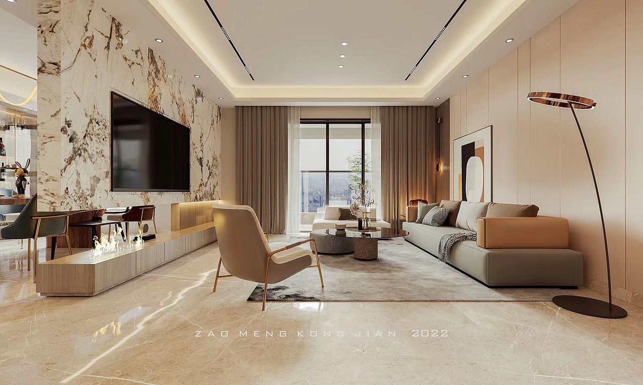 轻奢LOFT效果图_冒蓝火的cpu-站酷ZCOOL