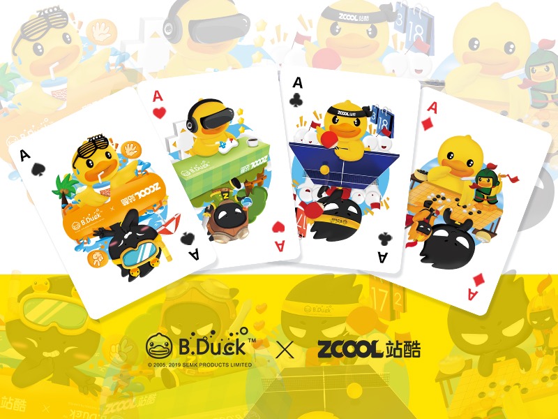 ZCOOL & B.Duck联名扑克设计/一起玩鸭～_橘子蹦蹦-站酷ZCOOL