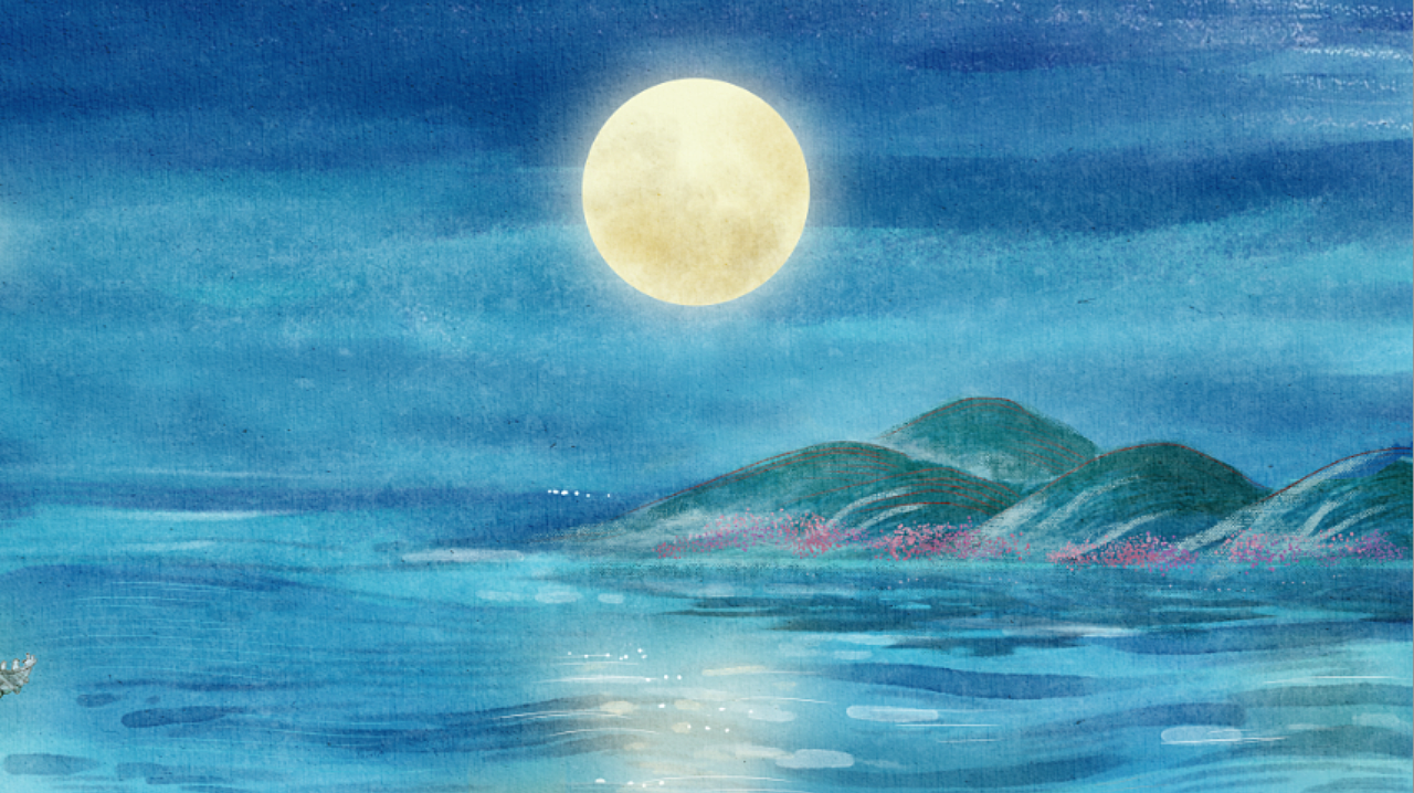 春江花月夜绘本田禾插画 站酷zcool