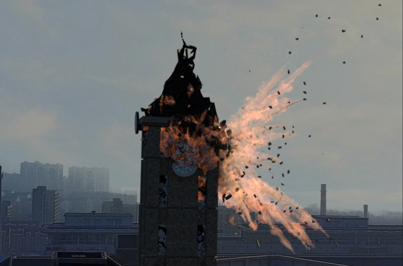 学校钟楼爆破练习_LTX_VFX-站酷ZCOOL