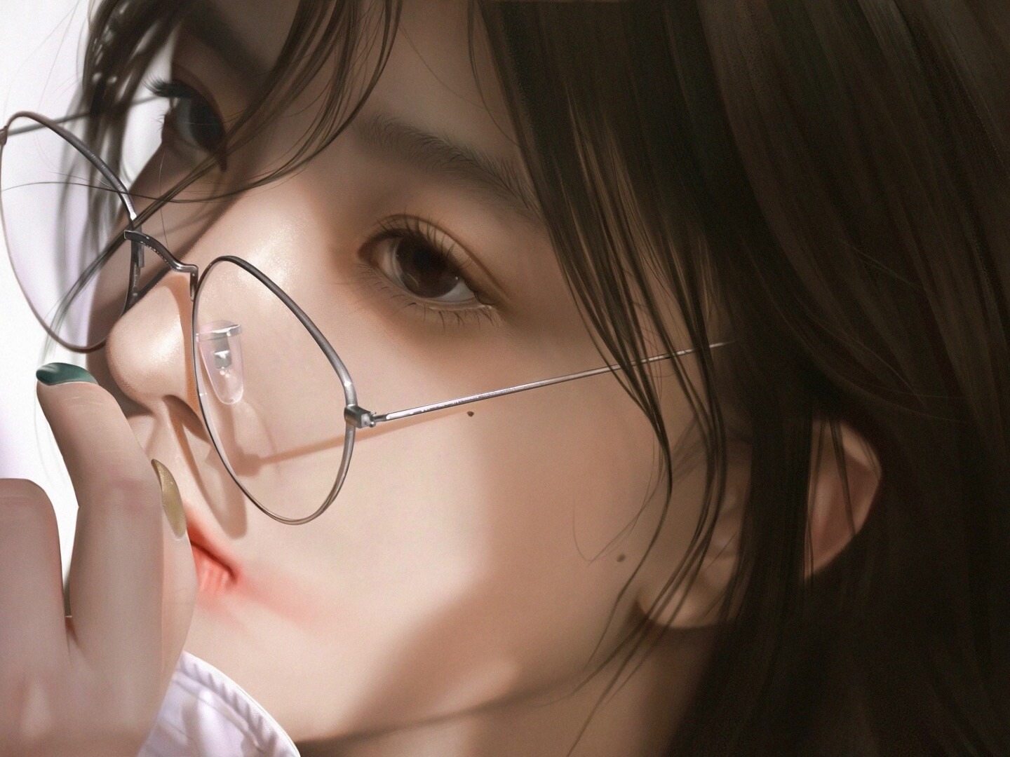 戴眼镜的清纯女生高清壁纸mac小美人儿 站酷zcool