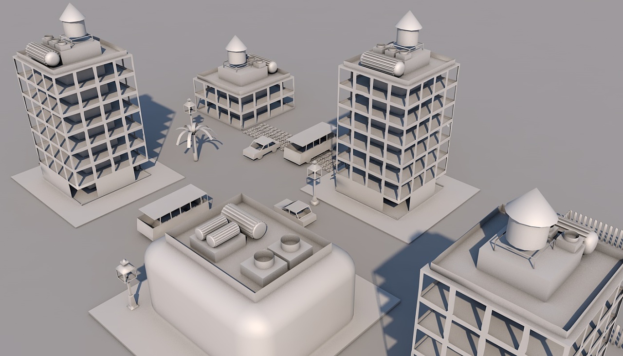 C4D建模练习-纸片城市|三维|场景|woow_wu7 - 原创作品 - 站酷 (ZCOOL)