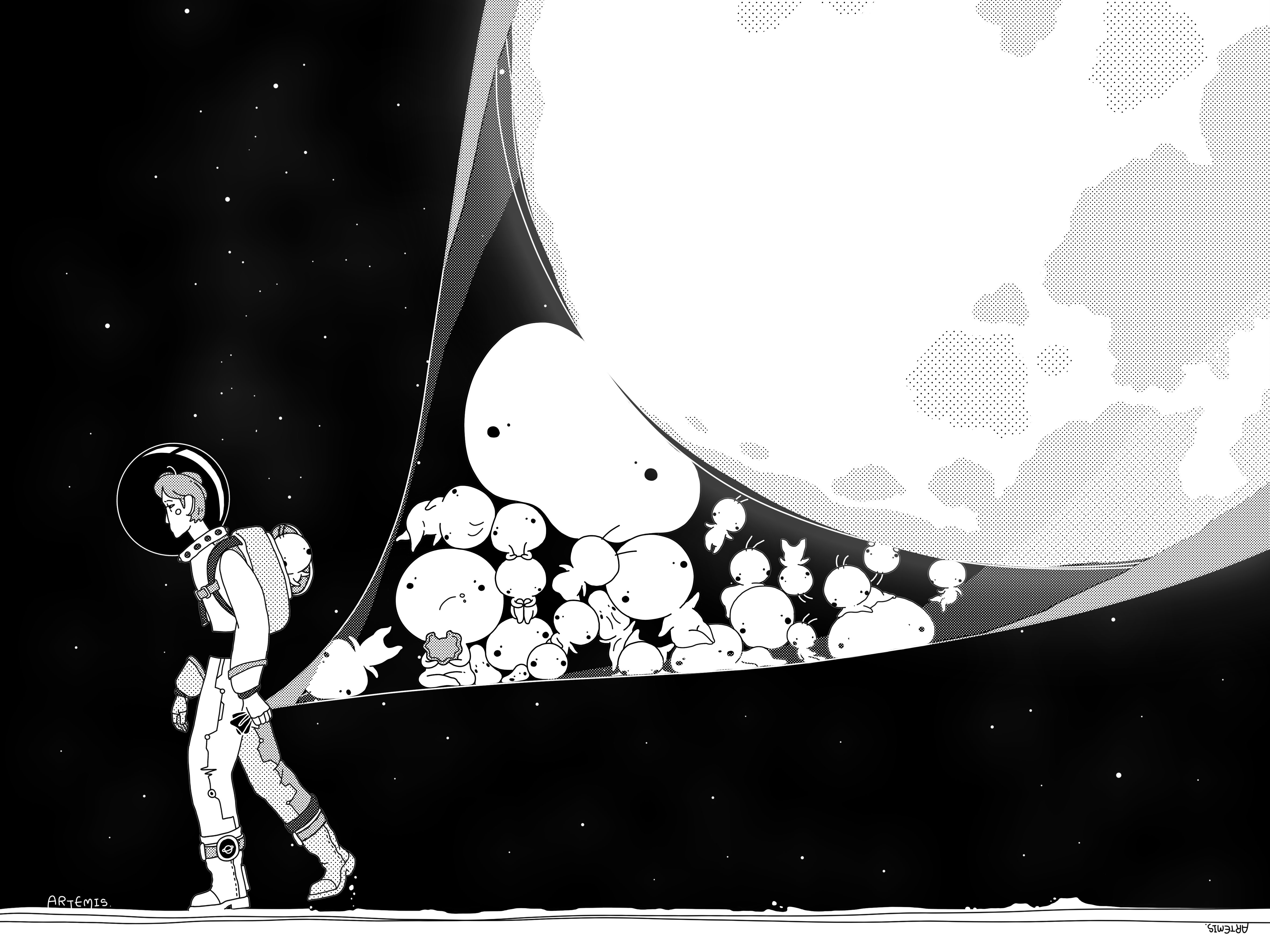 月色真美-宇航员_ARTEMIS赖嘉闪-站酷ZCOOL