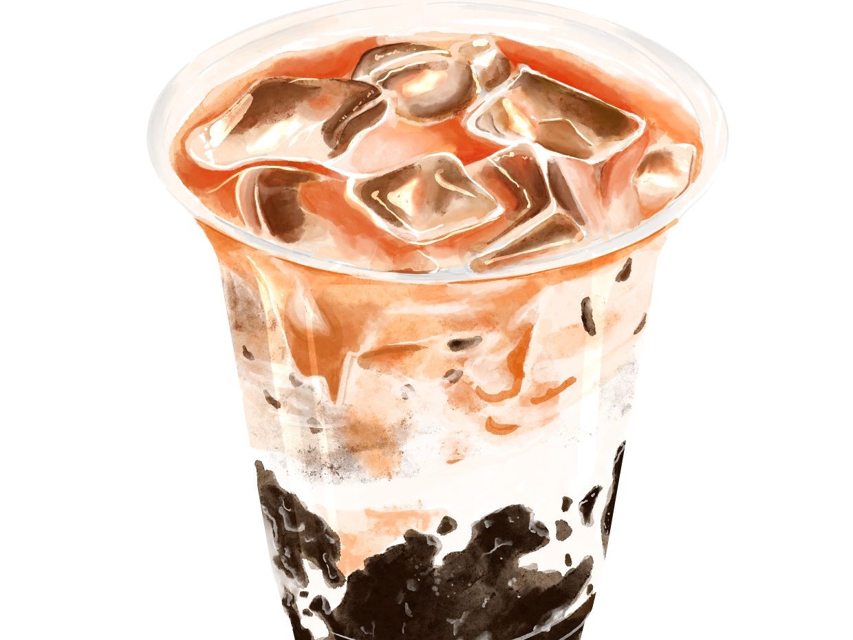 iPad水彩｜饮品水彩｜奥利奥拿铁_鸢满月-站酷ZCOOL