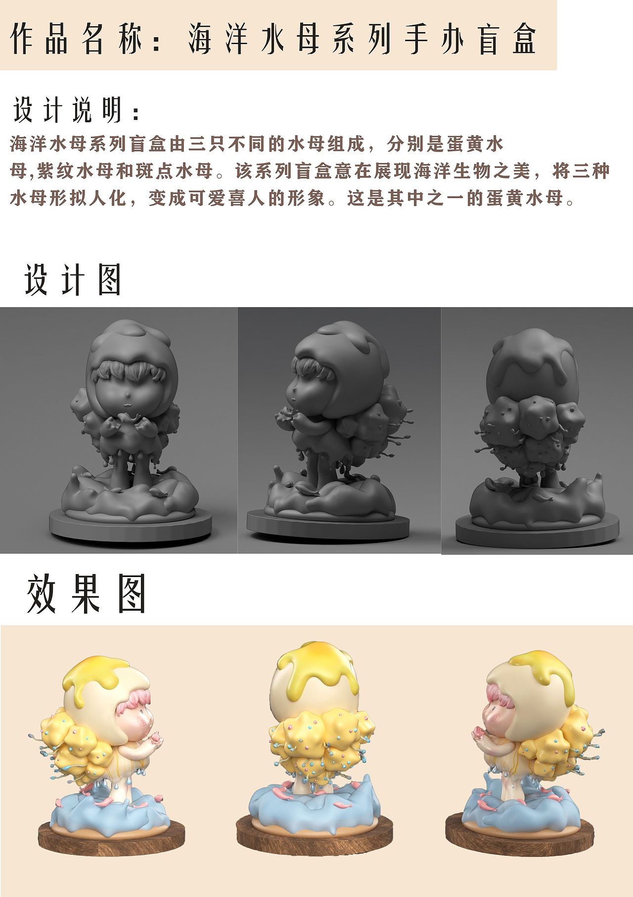 以水母为灵感的IP形象手办设计_子雨筱月0906-站酷ZCOOL