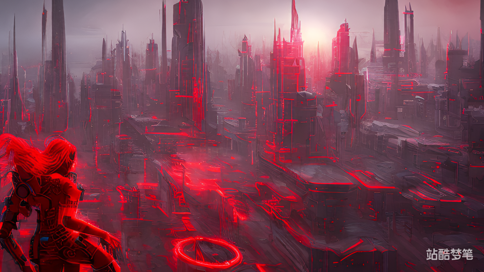 #站酷梦笔#星空 红色 赛博朋克_不懂设计的萌新-站酷ZCOOL