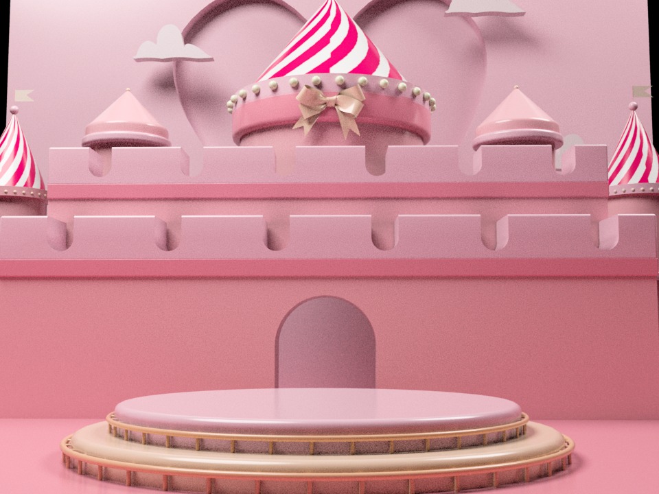 新手C4D粉红色宝塔建模_梦云雨9955-站酷ZCOOL