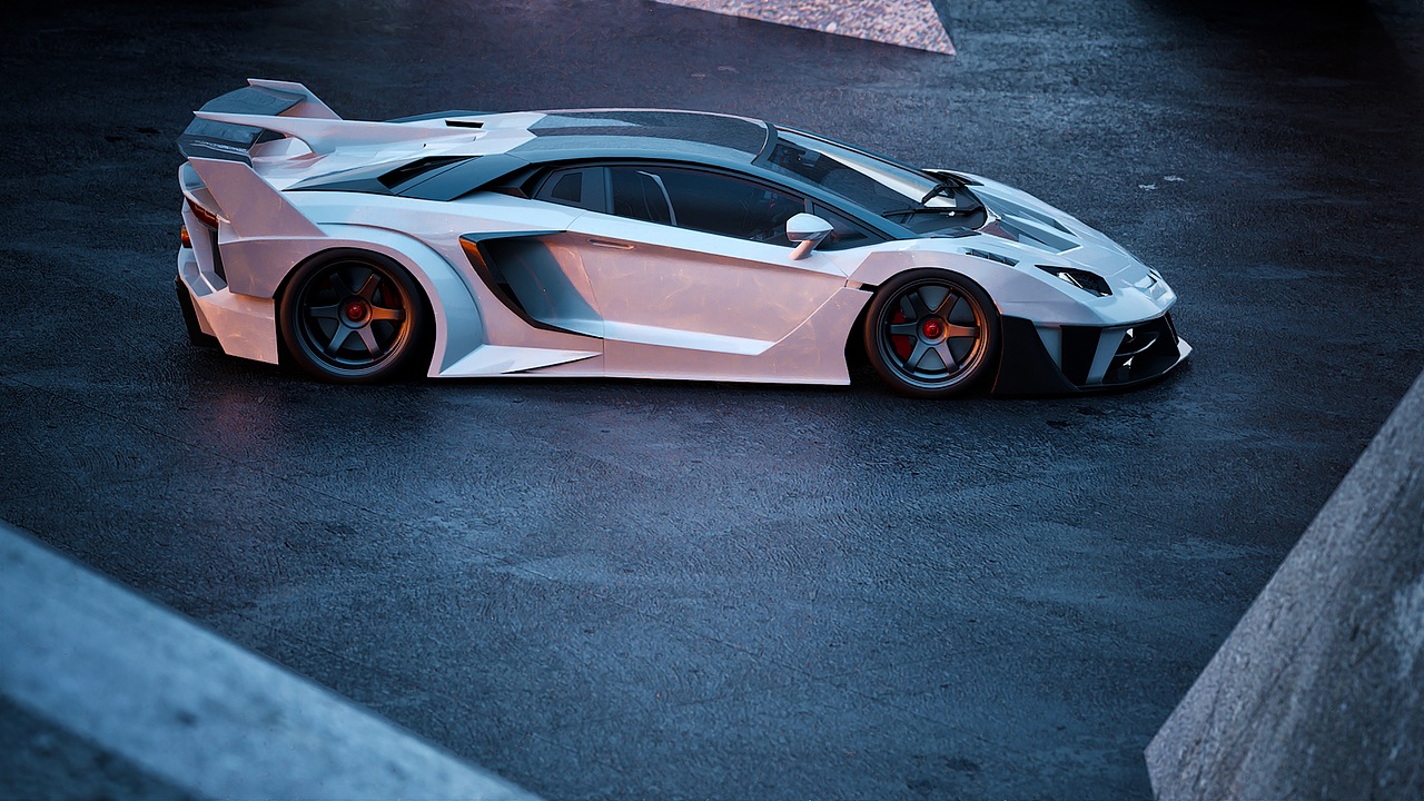 汽车渲染 兰博基尼Aventador gt evo lb sihouette_Tosger-站酷ZCOOL