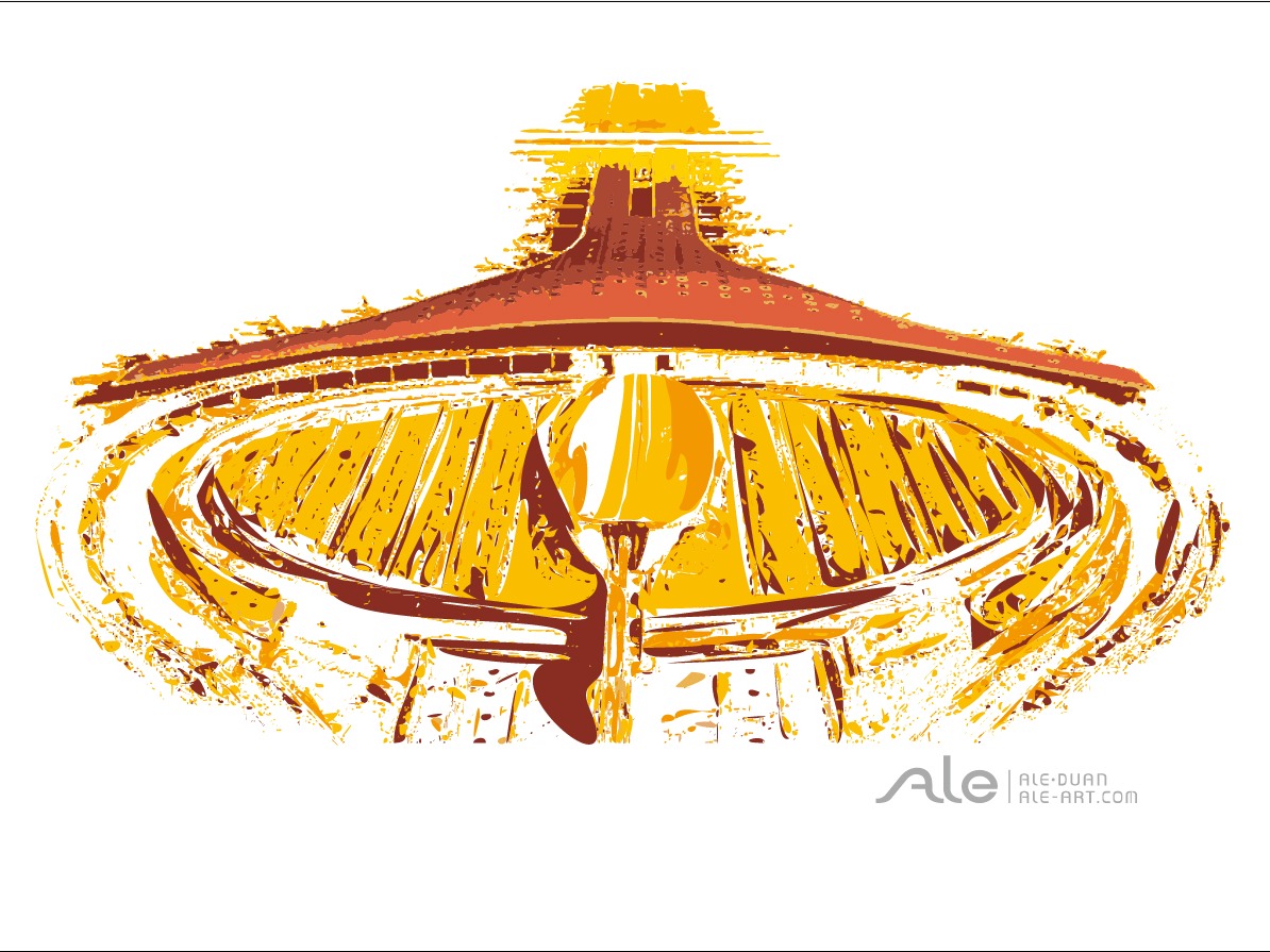 首都机场T3航站楼矢量图_Ale art-站酷ZCOOL