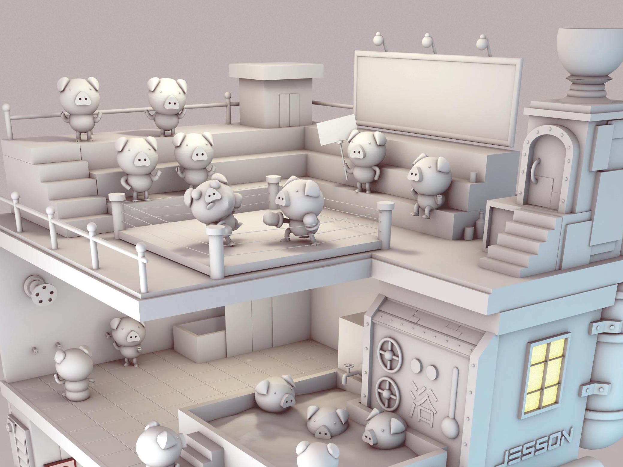 C4D建模练习_RuChao-站酷ZCOOL