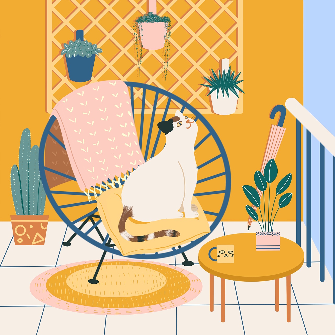 总结【与猫猫一起生活】的家居插画系列|插画|艺术插画|Sistine2021 - 原创作品 - 站酷 (ZCOOL)