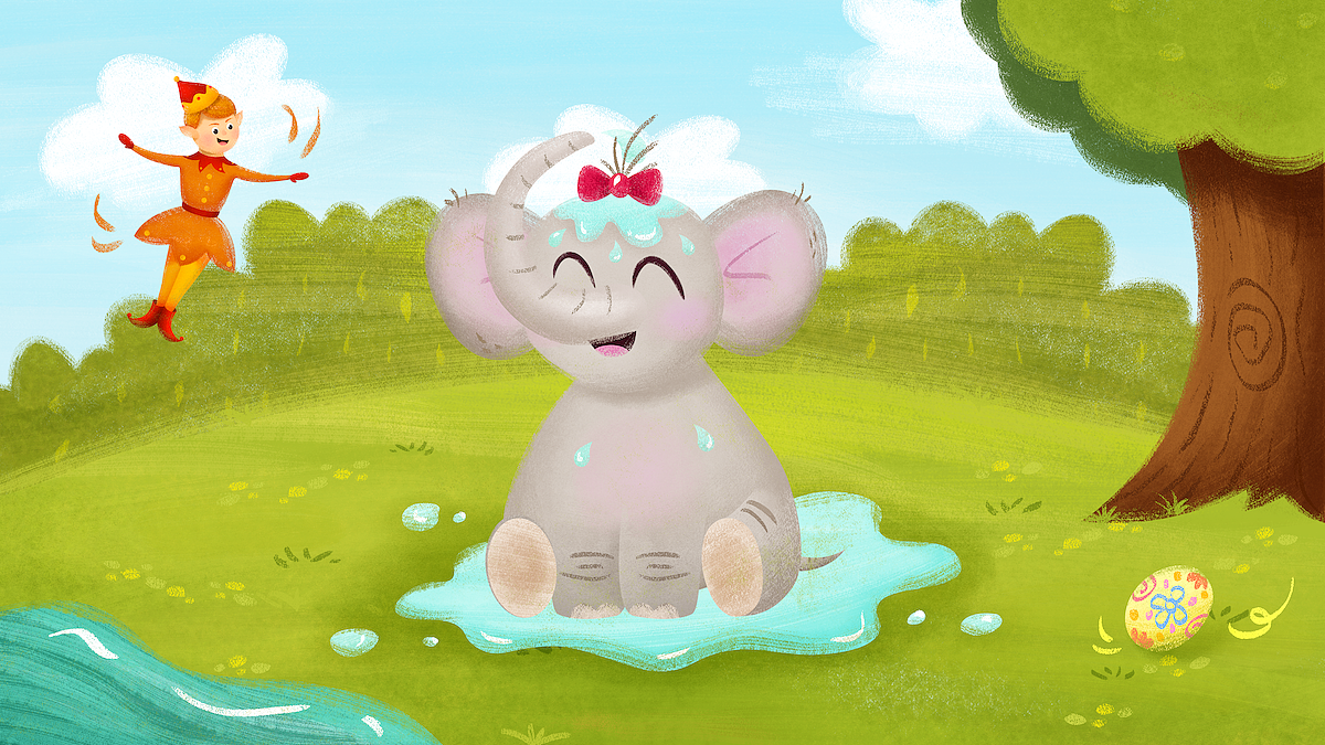 儿童英语绘本 Little Elephant_Fifi_Jin-站酷ZCOOL