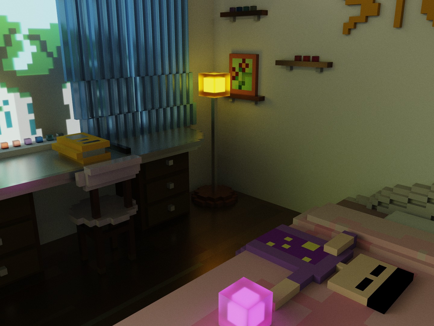 7Cubes' Bedroom（MagicaVoxel）_宏奇7Cubes-站酷ZCOOL