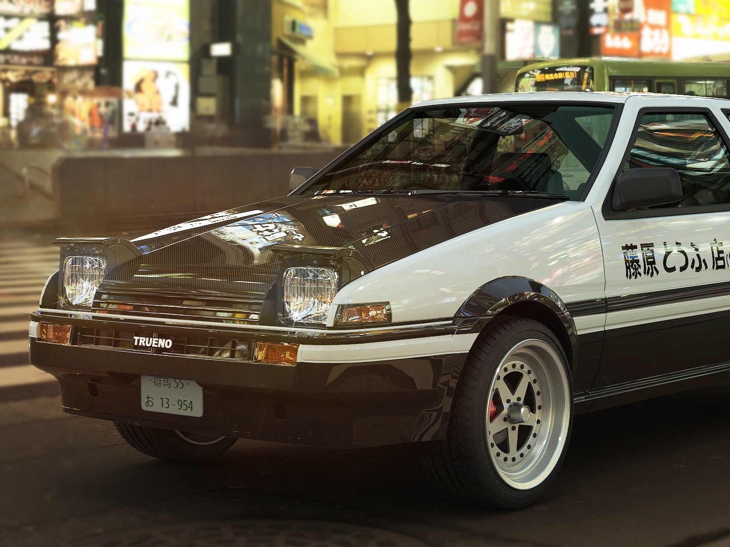 Toyota ae86 Tokyo street render_Dream柏拉图-站酷ZCOOL