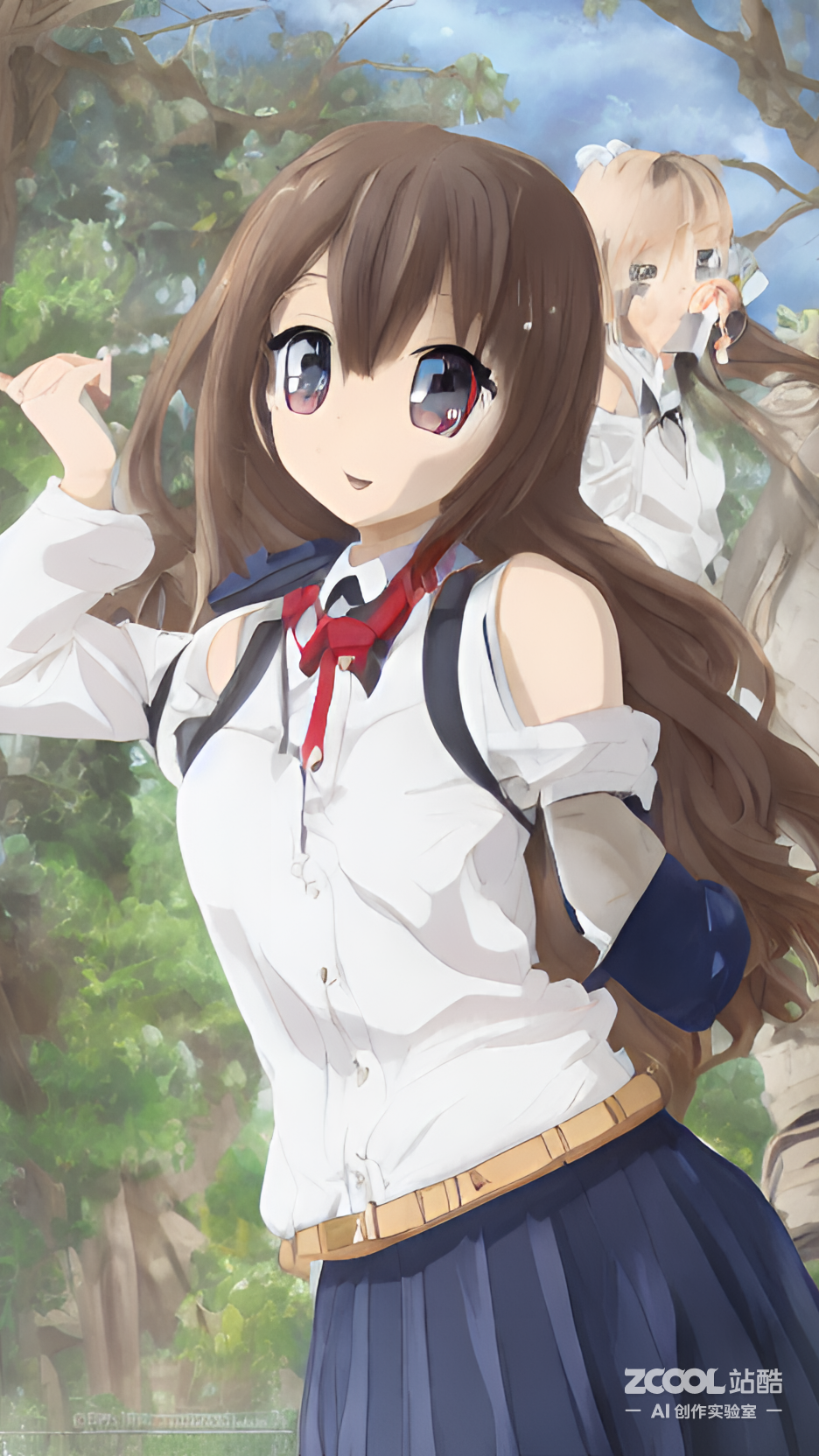 #AI创作实验室#美少女，二次元，校服，动漫风，超清晰_夂彡-站酷ZCOOL