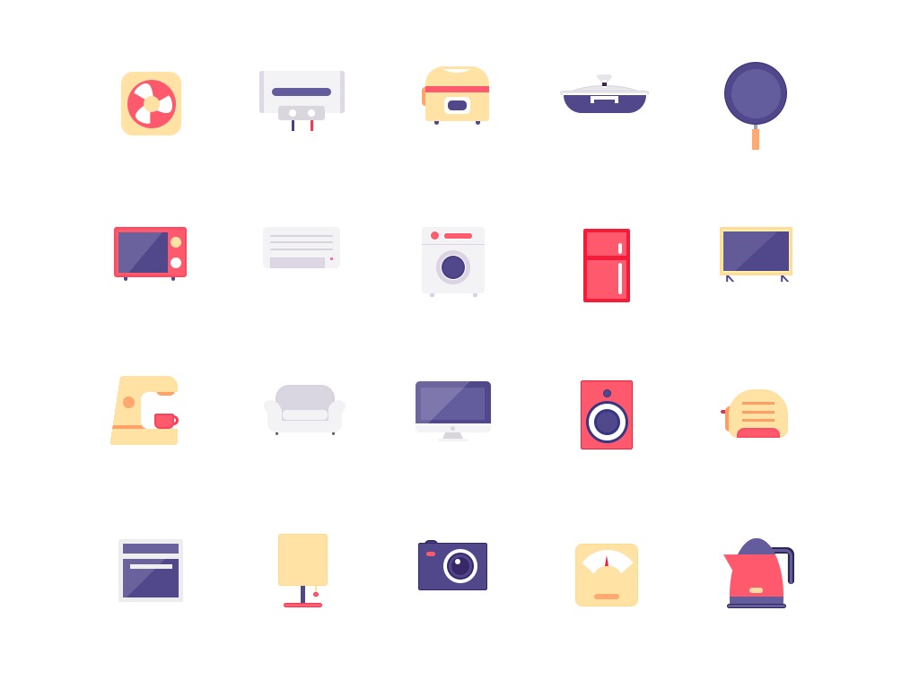 扁平icon附源文件_谈月-站酷ZCOOL