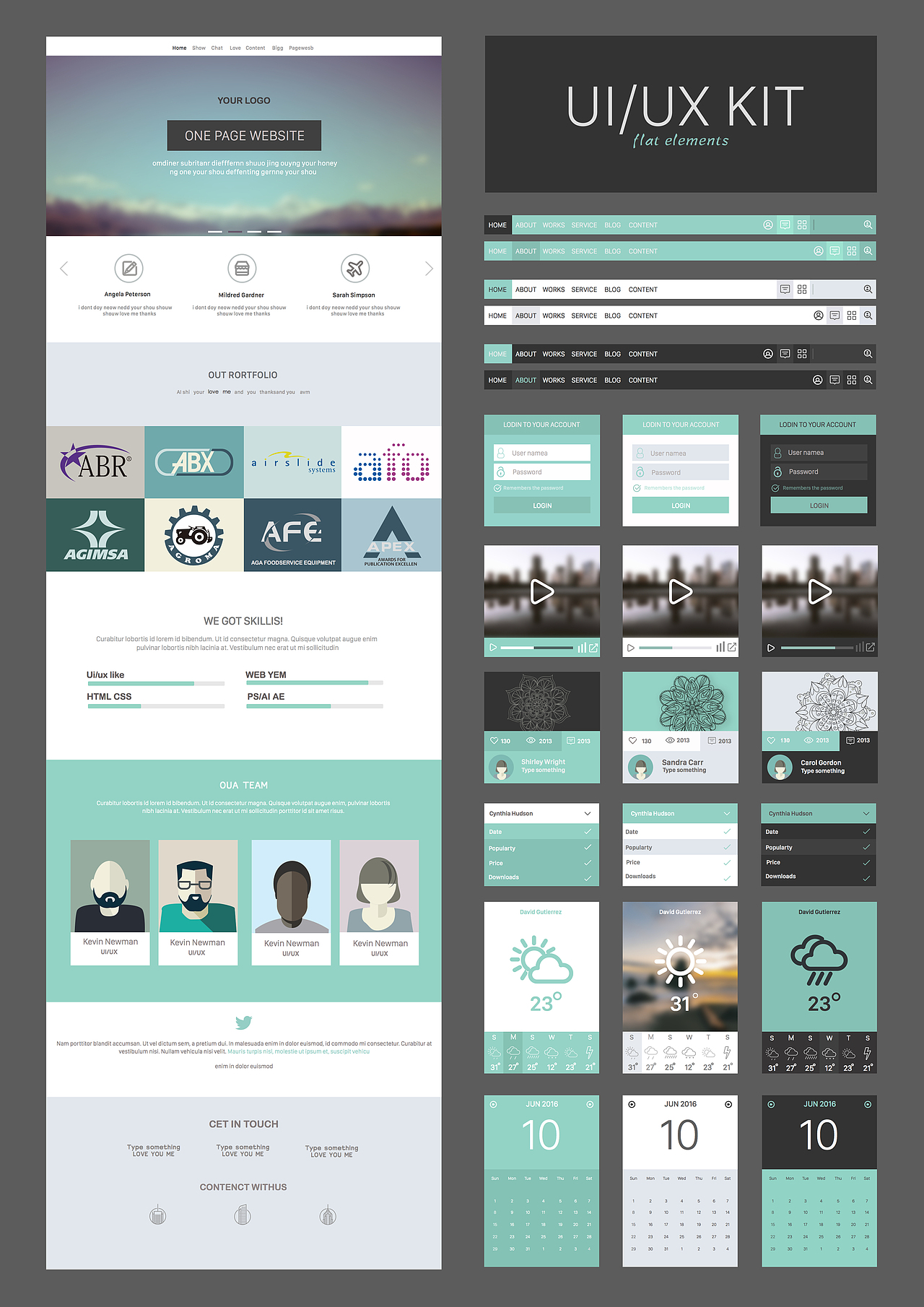 参照国外的UI/UX KIT的设计的一套页面_藤爷-站酷ZCOOL