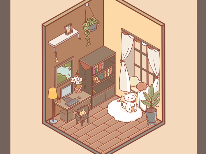 插画｜猫猫书房_Haschen-站酷ZCOOL