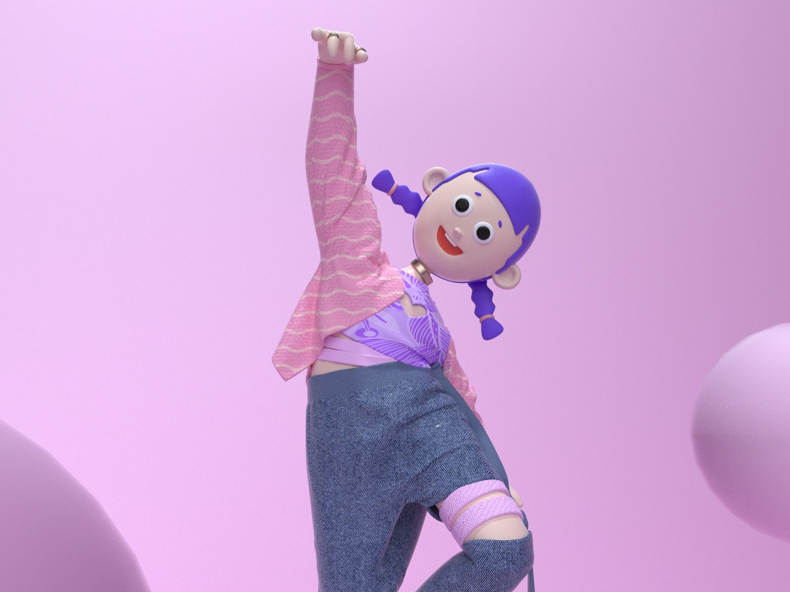 C4D卡通人物形象动作绑定+MD衣服练习_叶的空城-站酷ZCOOL