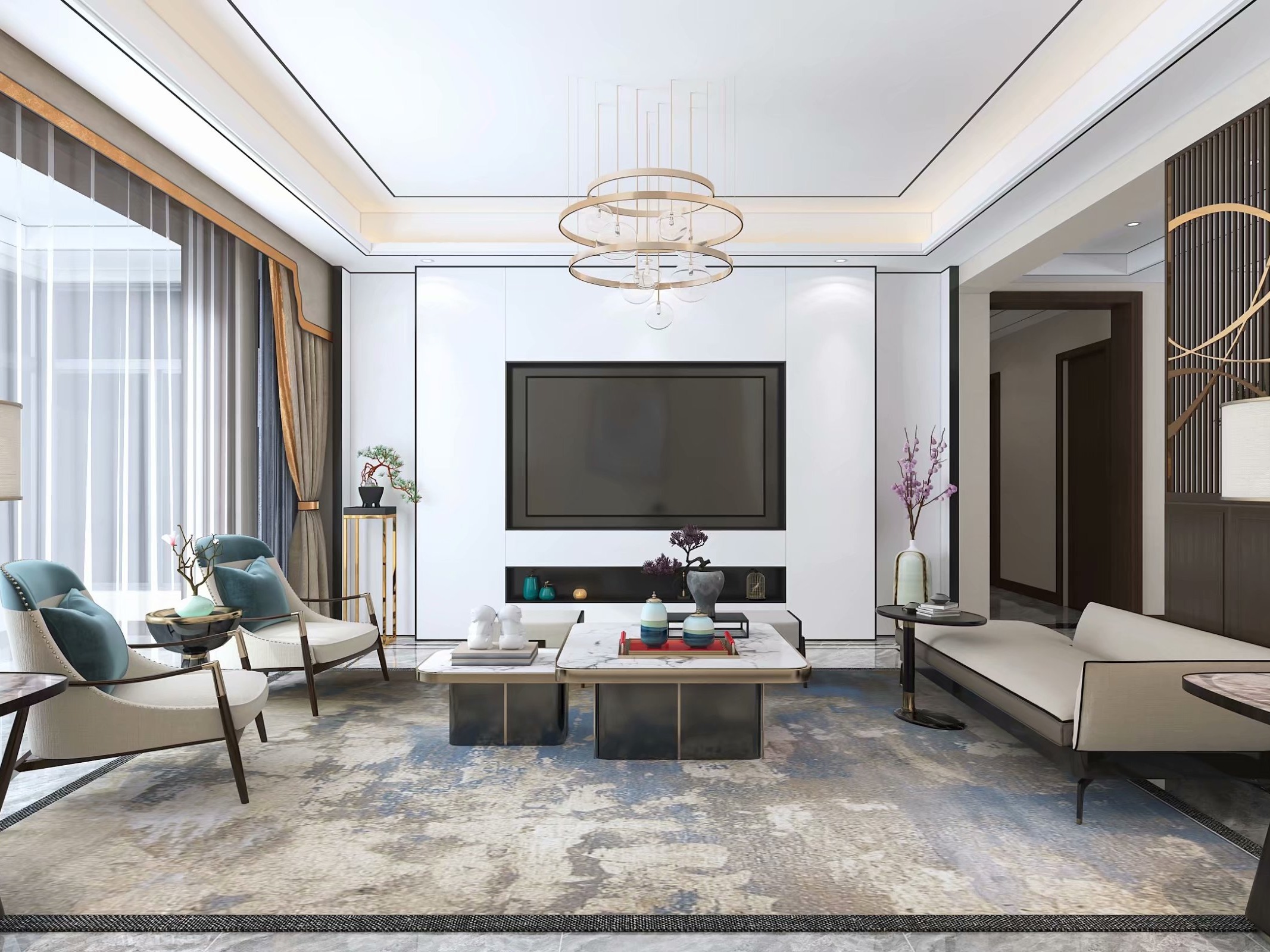 新中式家装效果图案例_1992效果图汉堡-站酷ZCOOL