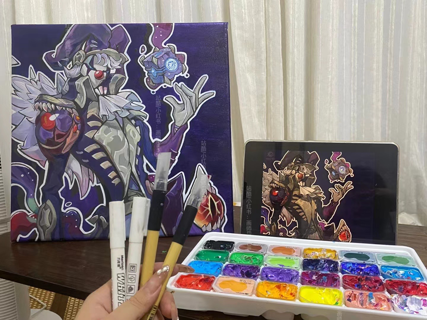 💰入账1695 丙烯画-订制“小丑”2幅_画师ELAIN-站酷ZCOOL