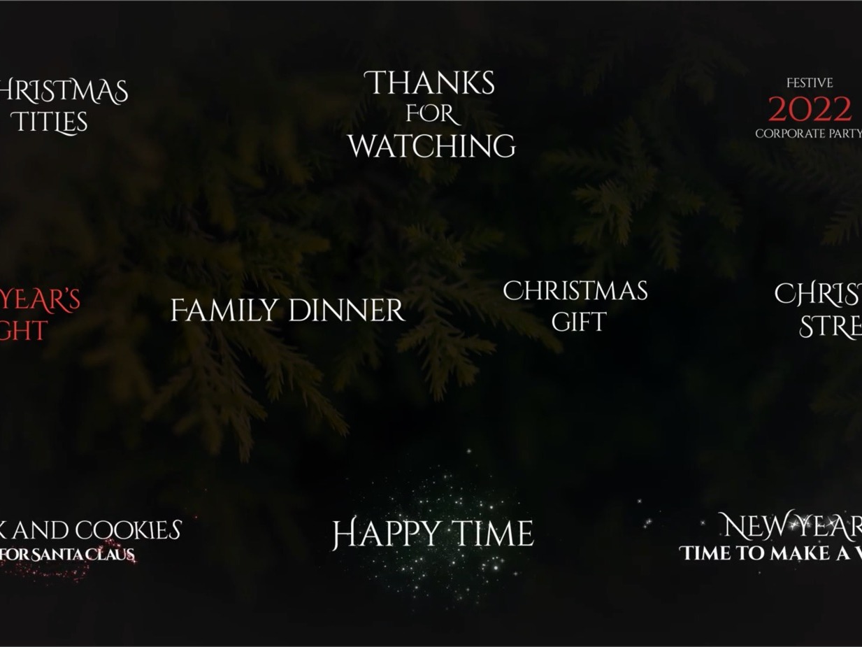 FCPX插件:圣诞节光效粒子文字标题字幕动画Christmas Magic Titles_一念浮萍-站酷ZCOOL