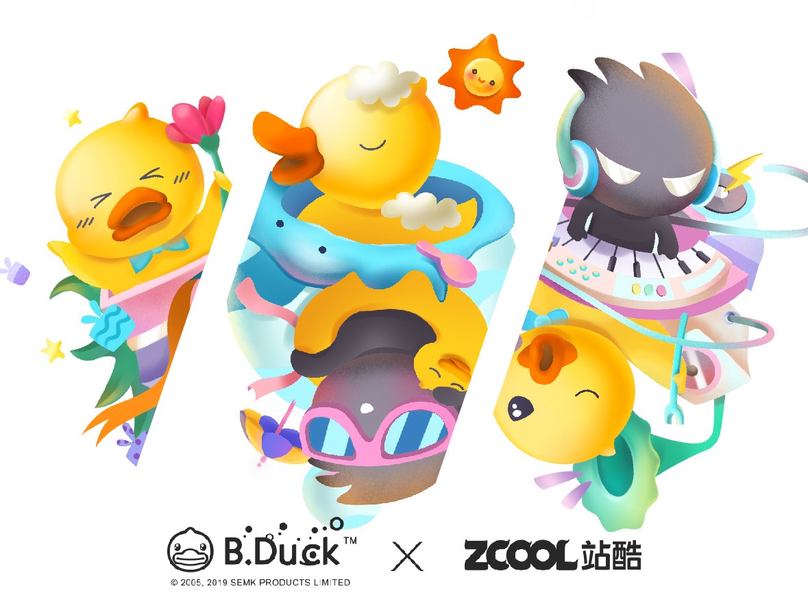 B.Duck x ZCOOL 小黄鸭与站酷联名扑克设计_嘶意妄飞-站酷ZCOOL
