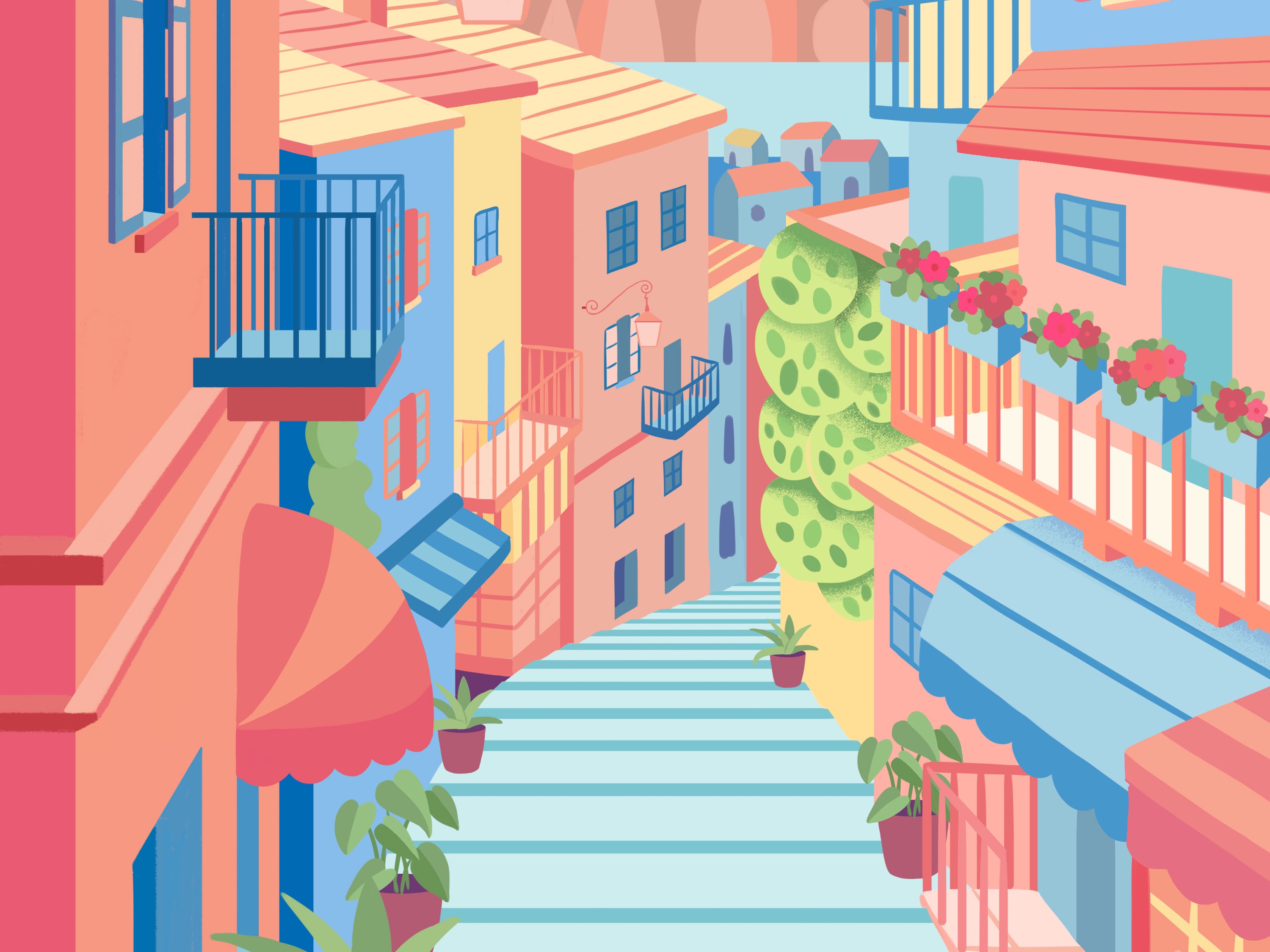 一组建筑插画_yu_draws-站酷ZCOOL