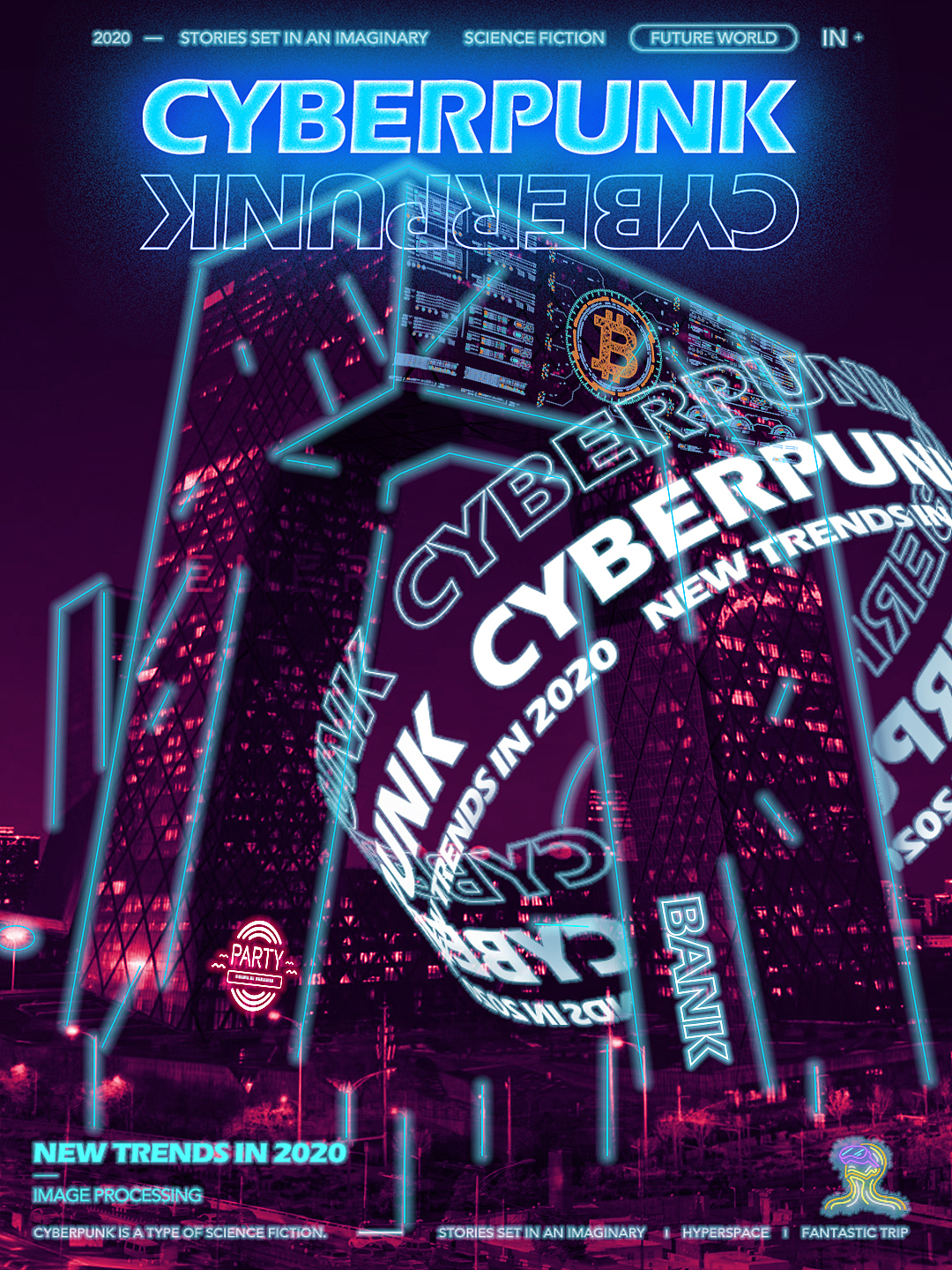 赛博朋克风城市海报系列_张火山-站酷ZCOOL