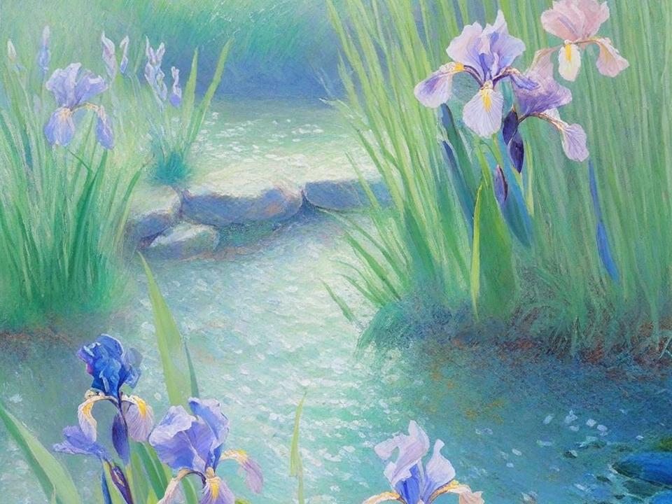 印象画派｜鸢尾花_Sunny老师-站酷ZCOOL