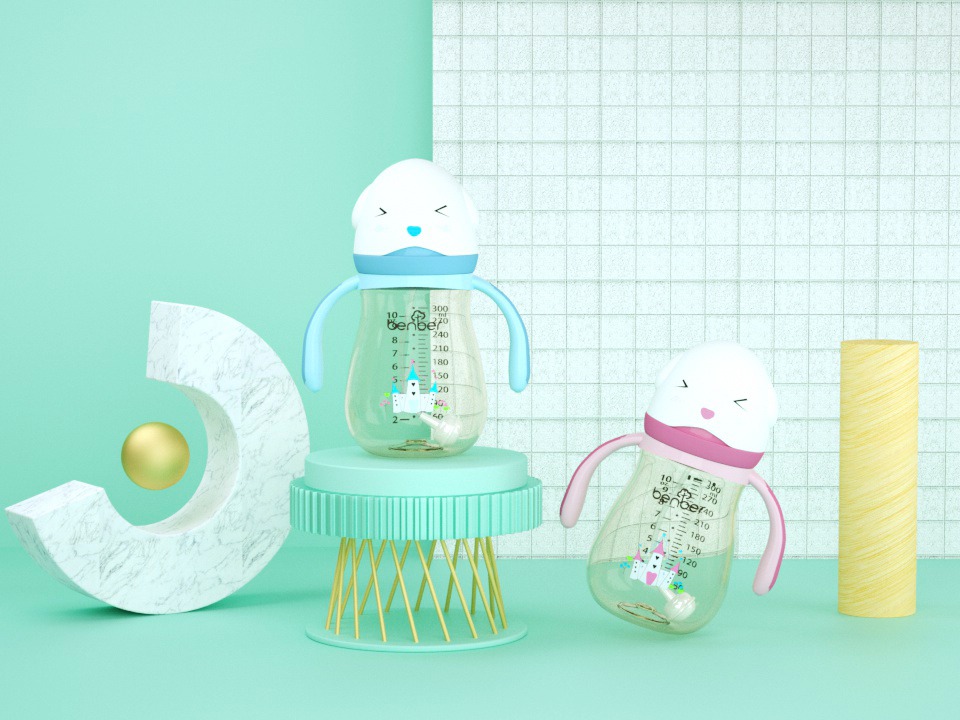 C4D视觉海报 ---【公仔头PPSU奶瓶】_余笙i-站酷ZCOOL