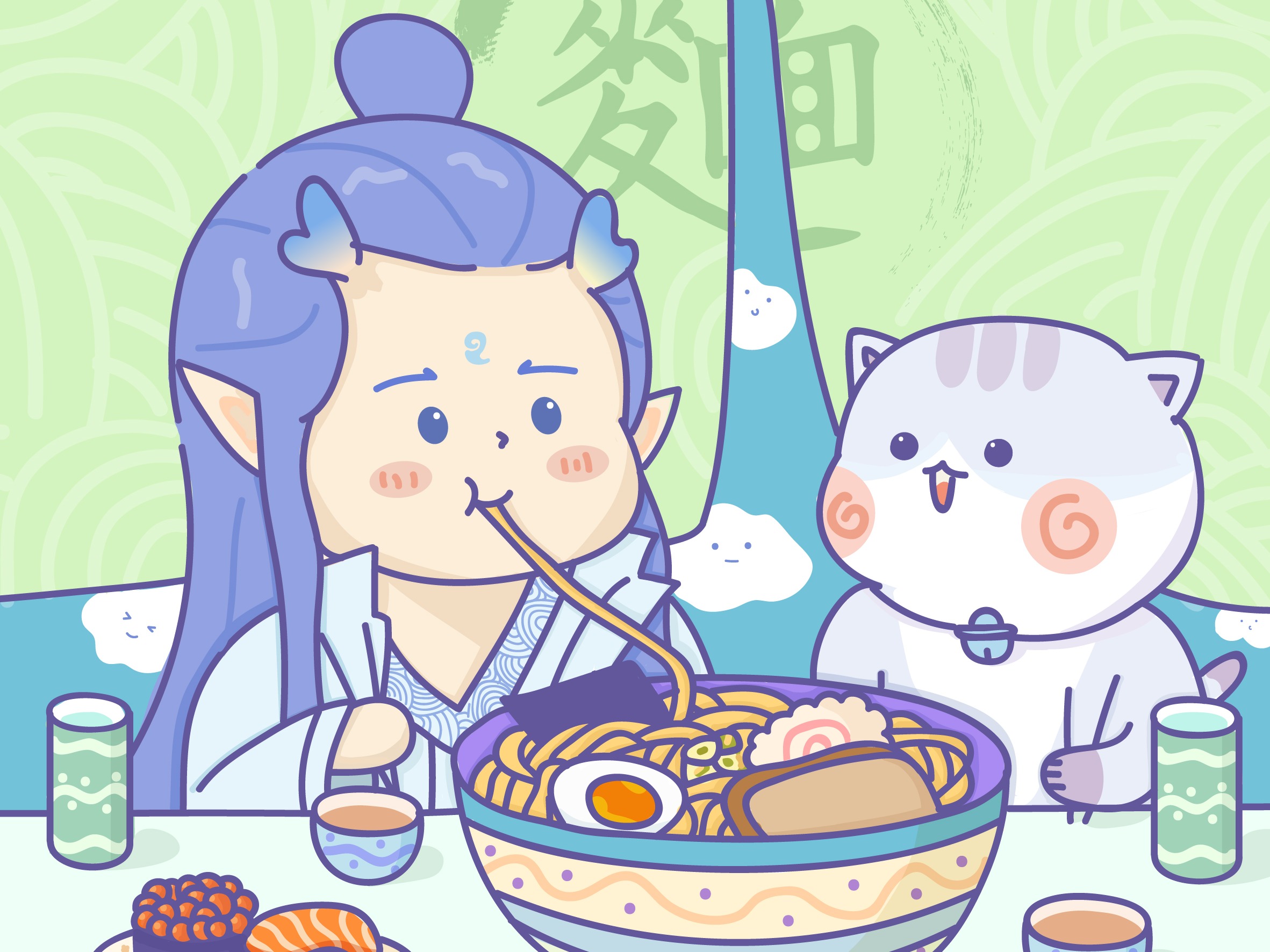 敖丙吃面_daisy_qiu-站酷ZCOOL