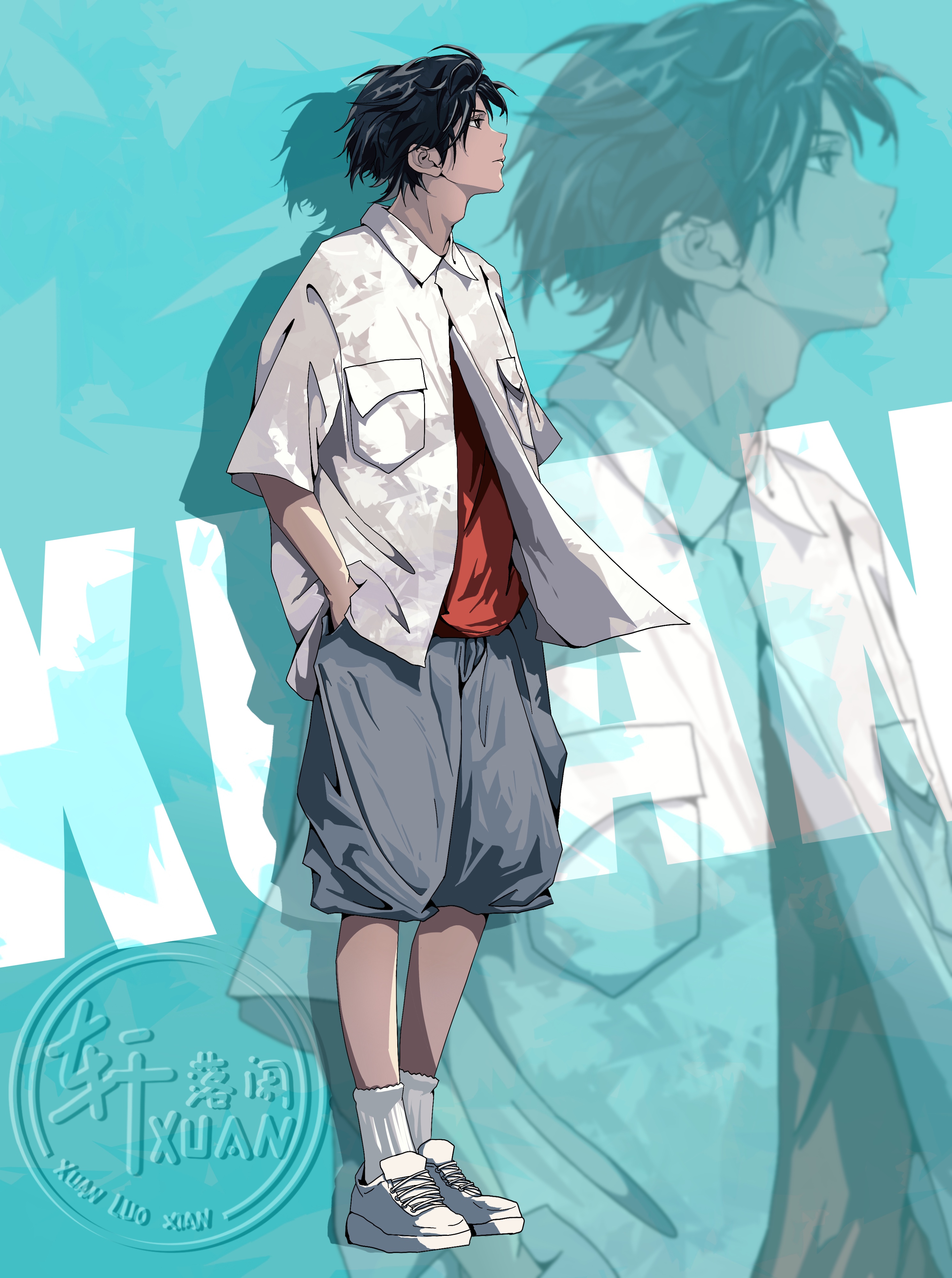 平涂插画角色设计_naux十柒-站酷ZCOOL