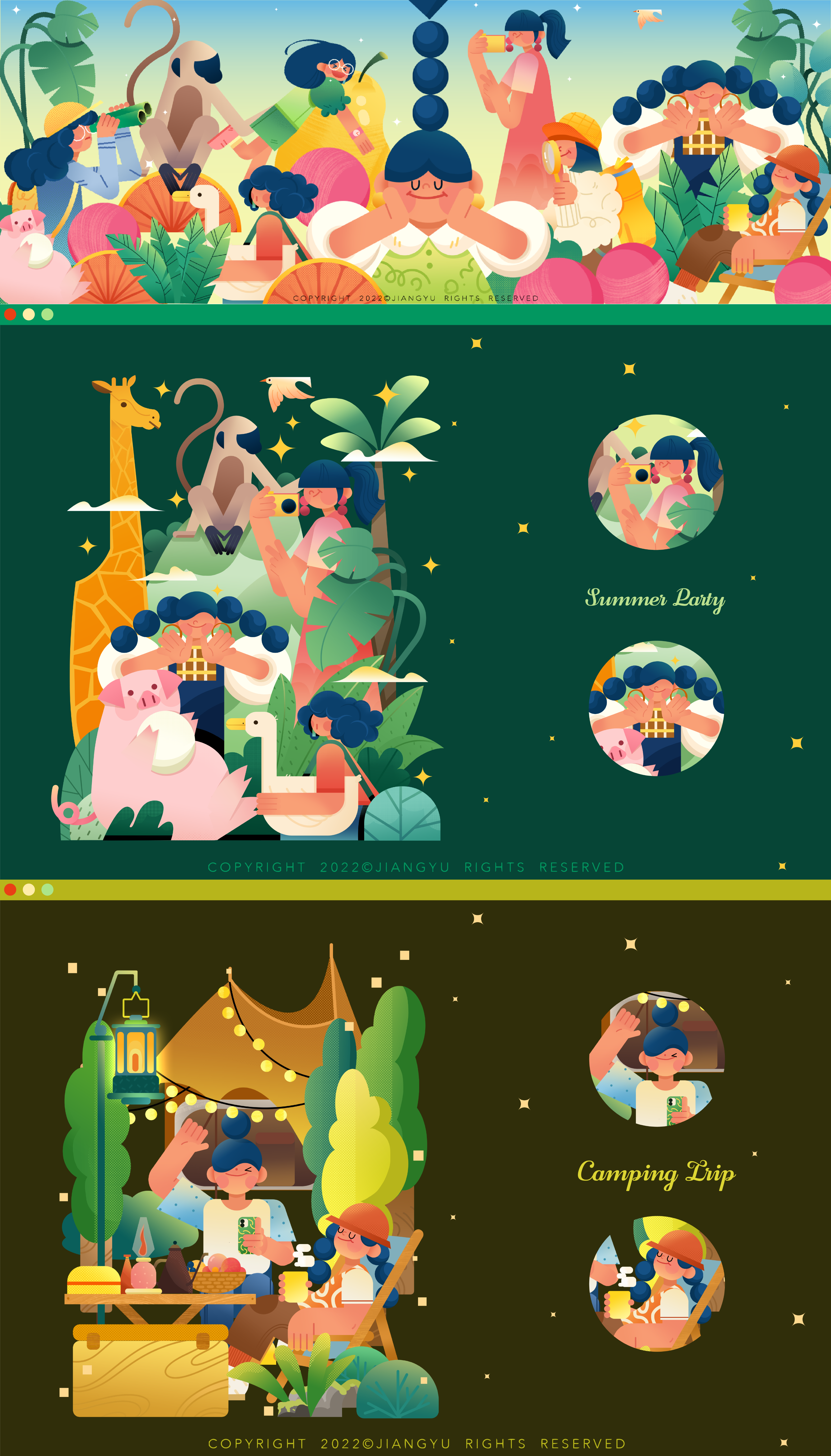 扁平插画合集_灯灯dD-站酷ZCOOL