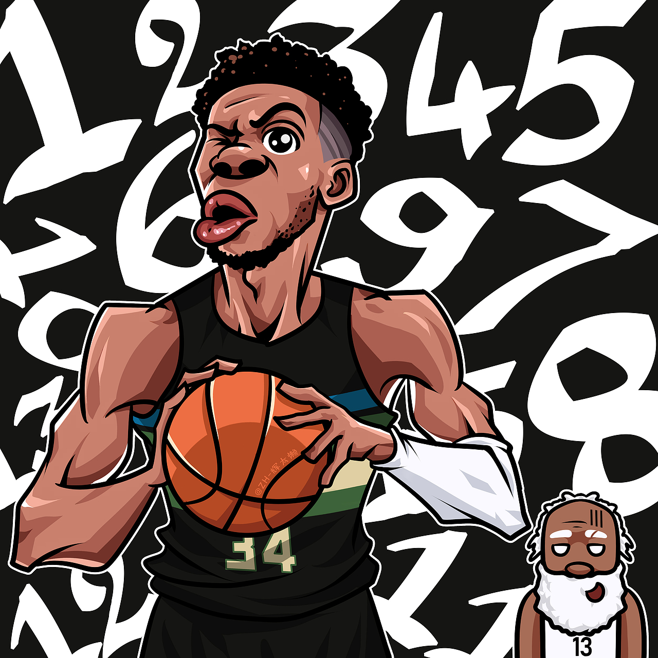 字母哥的罚球哈登顶不住_ZH_辉太懒-站酷ZCOOL