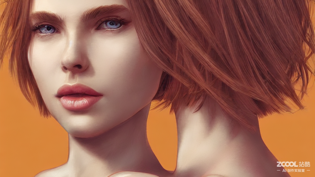 #AI创作实验室#短发，精致面容，细节清晰，_Steven甘-站酷ZCOOL