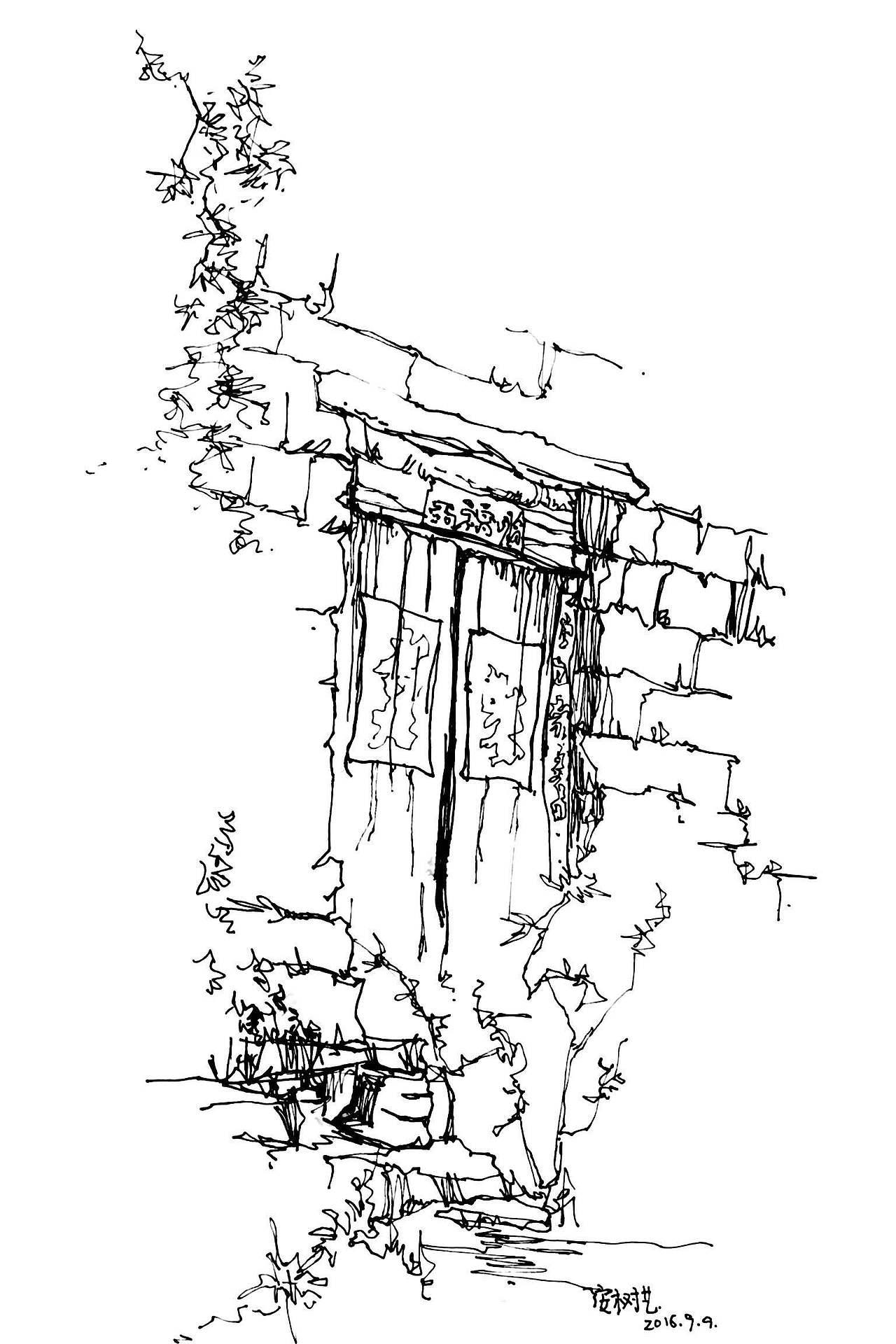 太行山速写写生作品_树皮zk-站酷ZCOOL