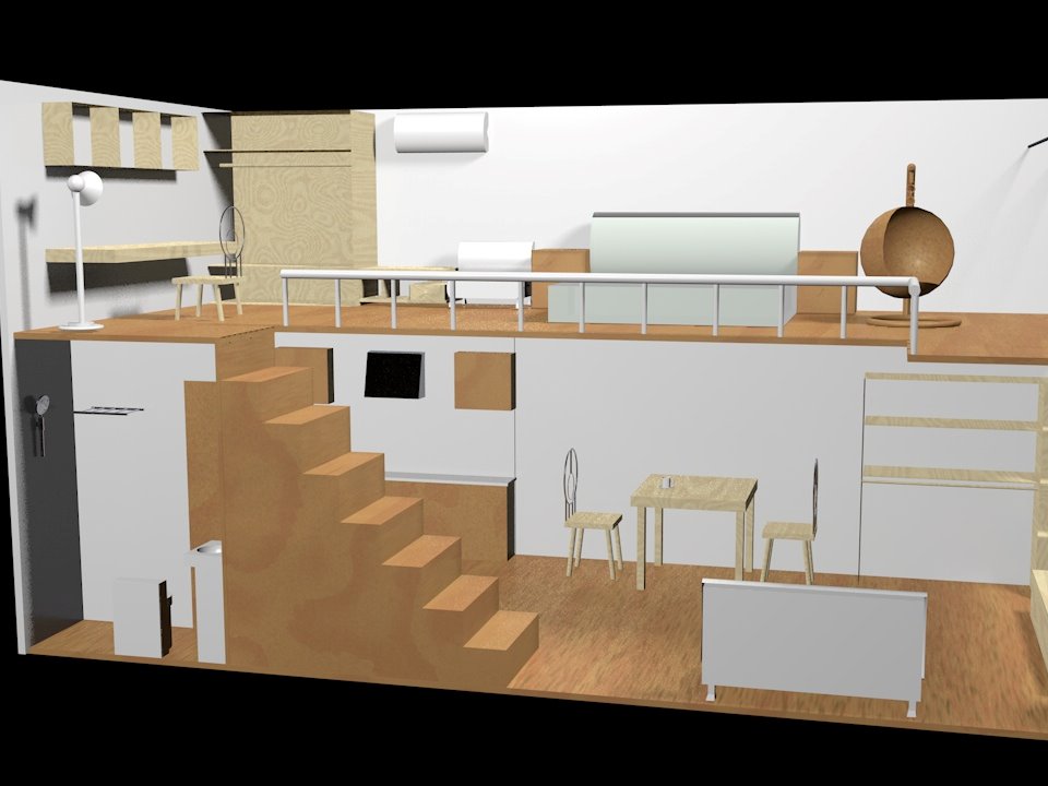 C4D建模loft公寓雏形_阿开呀-站酷ZCOOL