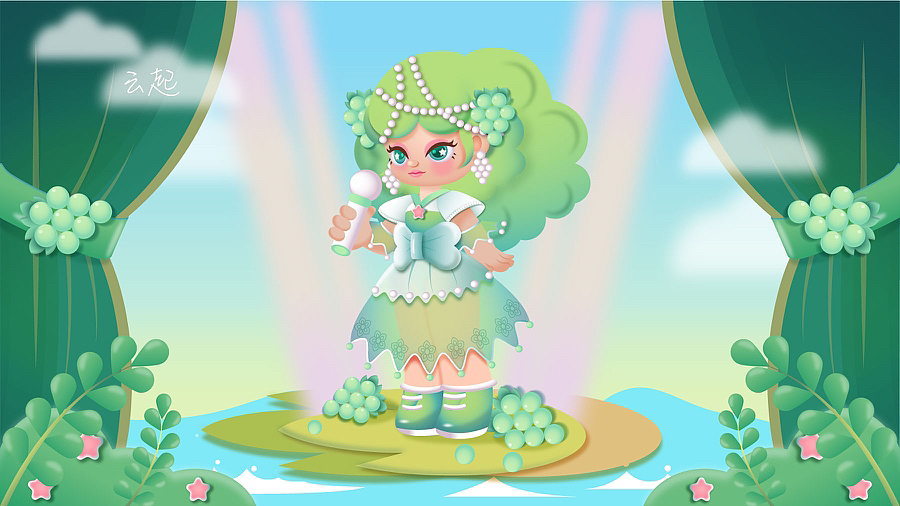 ip形象｜绿色水果女孩_云起YQ-站酷ZCOOL